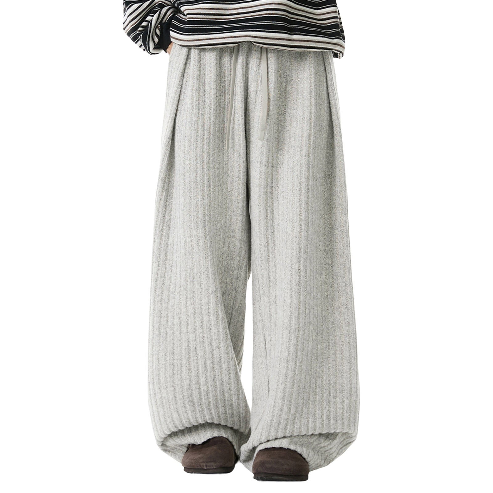 Casual Pants for Men Loose Straight Wide Leg Texture Solid Color ...