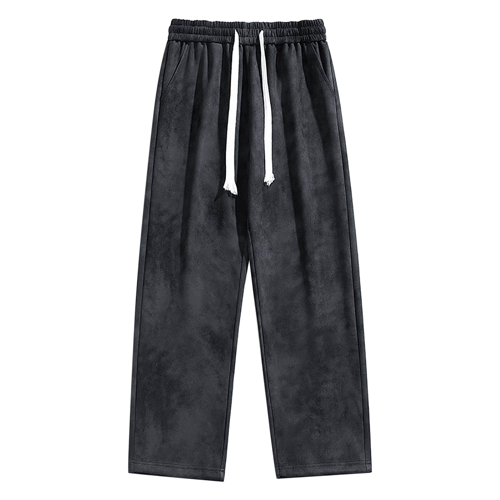 Casual Pants Men Male Loose Hanging Suede Casual Pants High Street ...