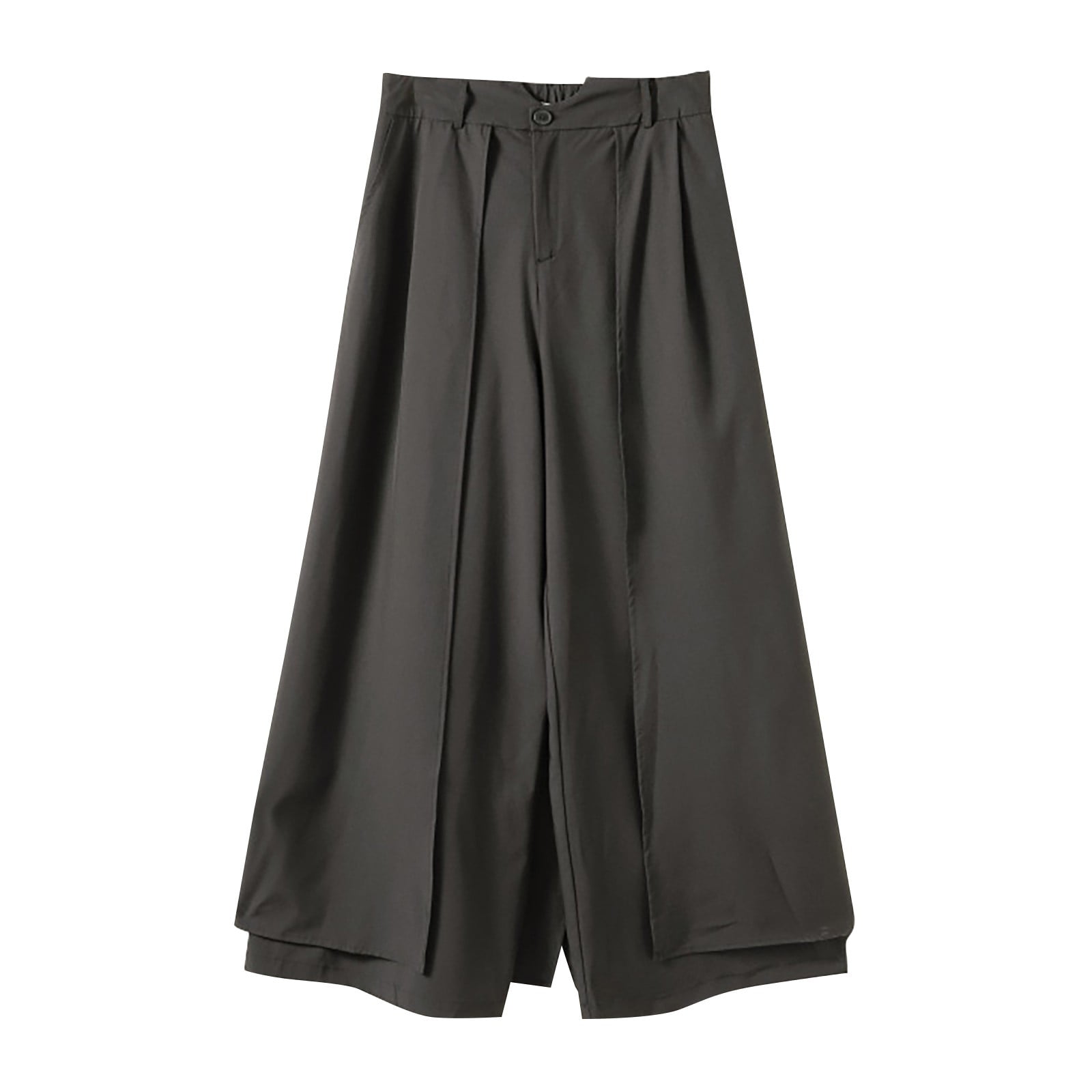 Casual Pants Men Male Solid Color Irregular Wide Leg High Sense Trouser ...