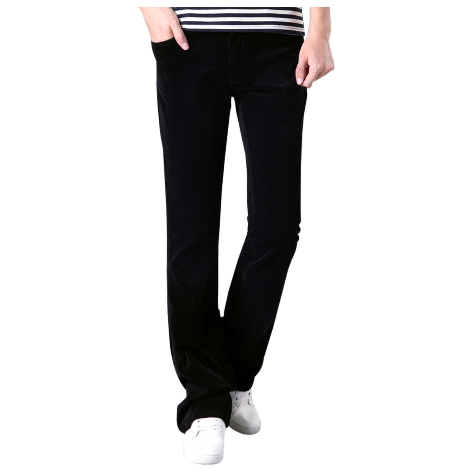 Casual Pants for Men Men's Corduroy Bottom Pants 70s Disco Stretchy ...