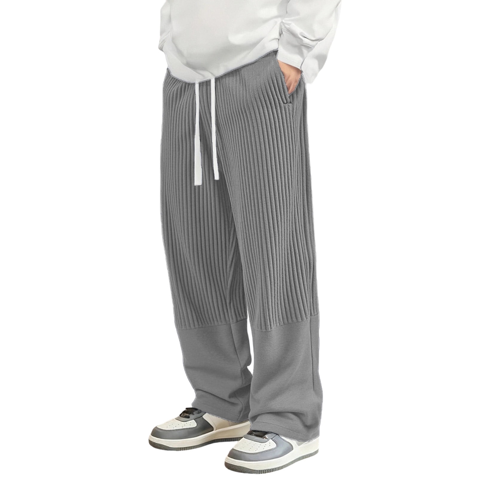 Casual Pants with Panel Design, Tapered Fit Stretch Fabric for Everyday ...