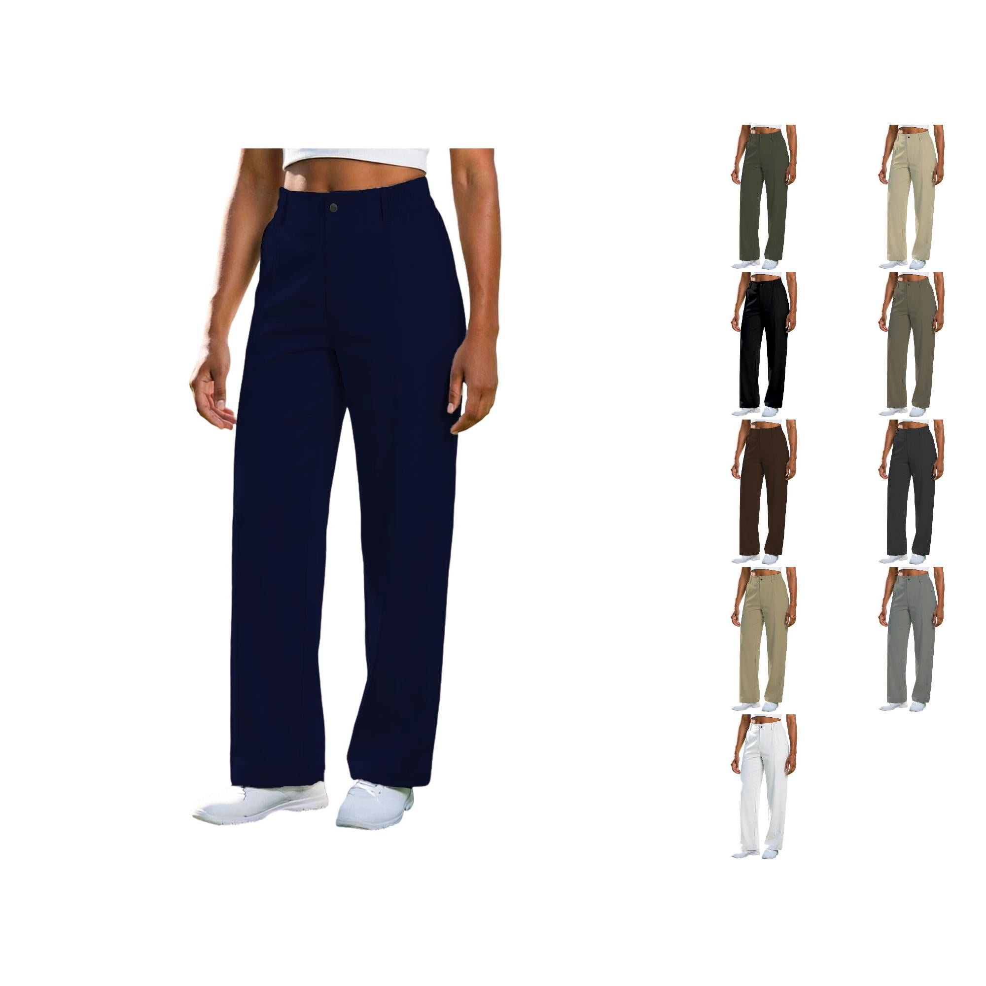 Casual Pants Solid Color Trousers For Work Wear Comfortable Stretch ...