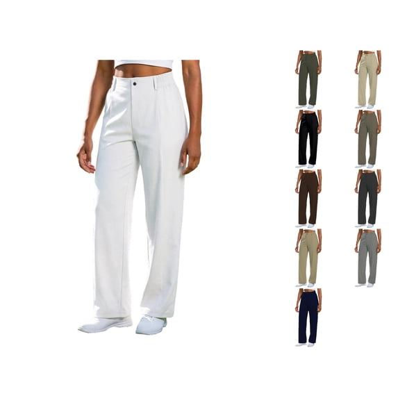 Casual Pants Solid Color Trousers For Work Wear Comfortable Stretch ...