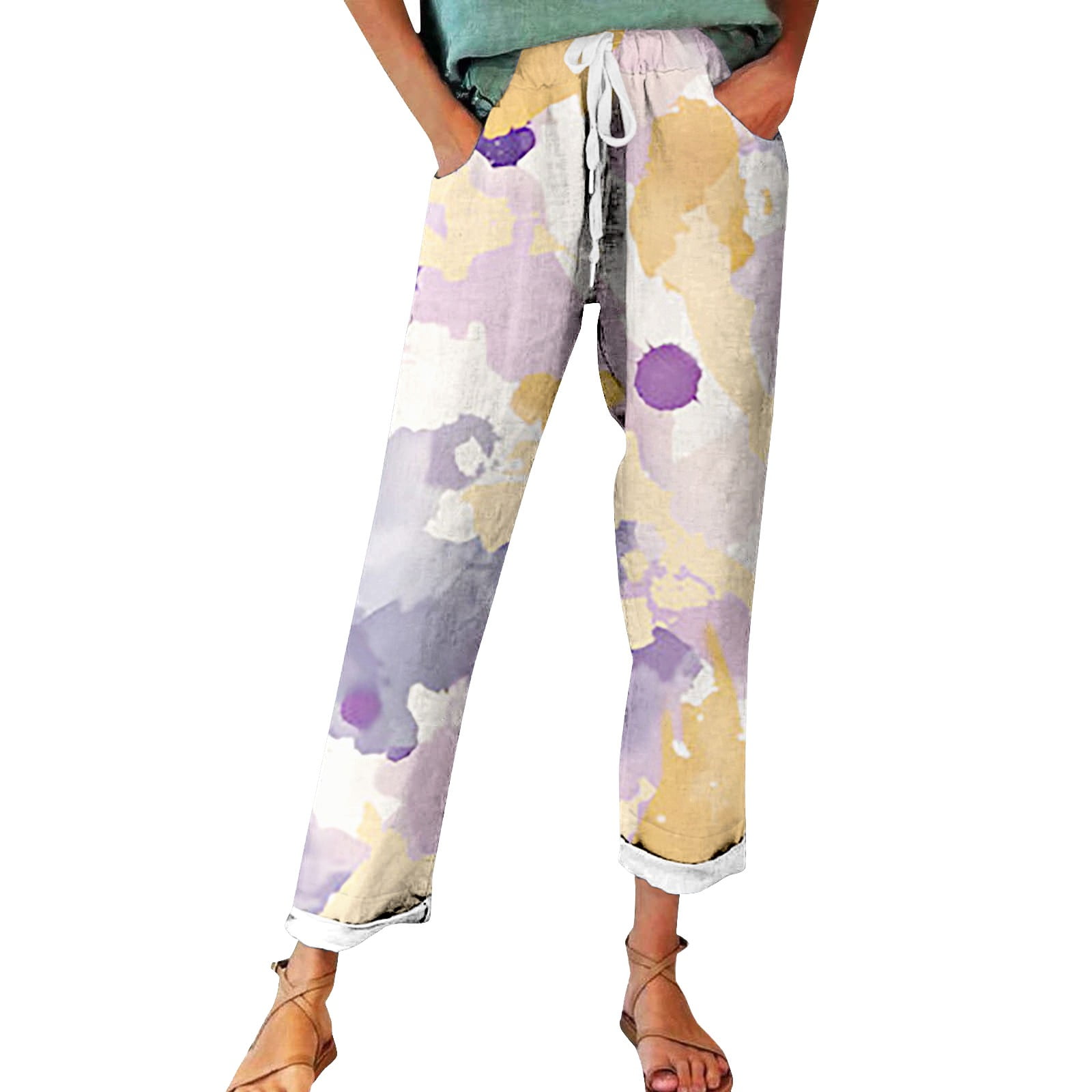 Casual Pants for Women 2025 Trendy Women's Autumn Fragrant Linen Linen ...
