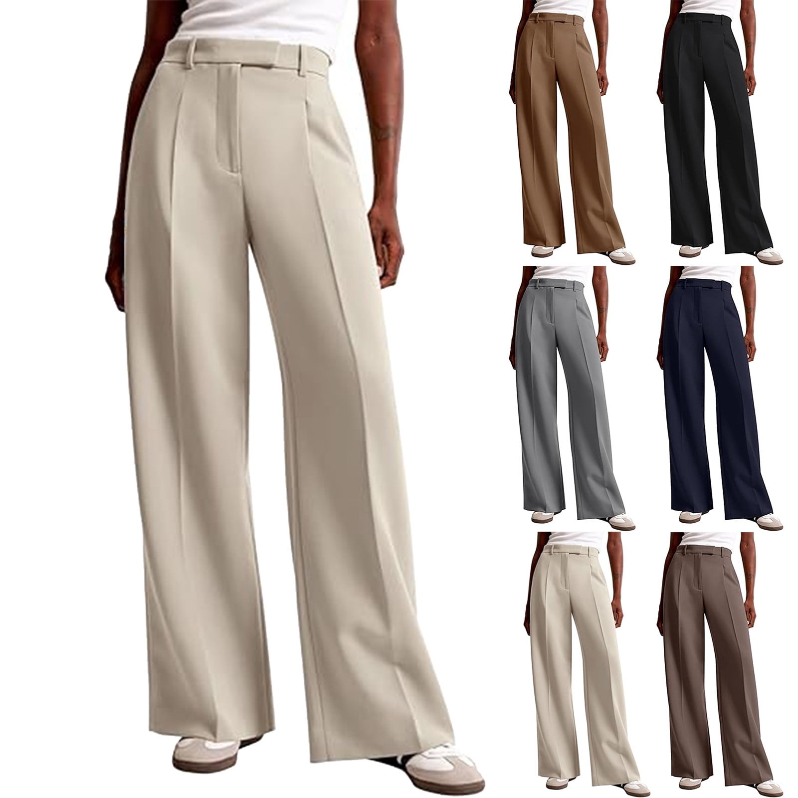 Casual Pants Women Wide Leg Pants High Waisted Dress Work Pants ...