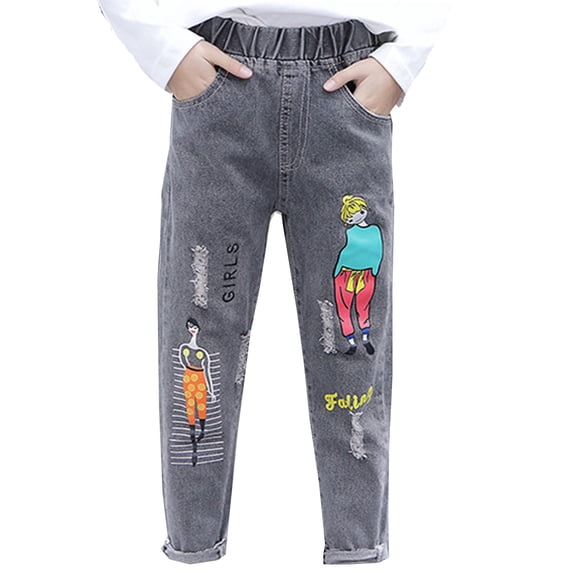Casual Pants for Little Girl Fashion Big Sm Medium Sized Long Girls ...
