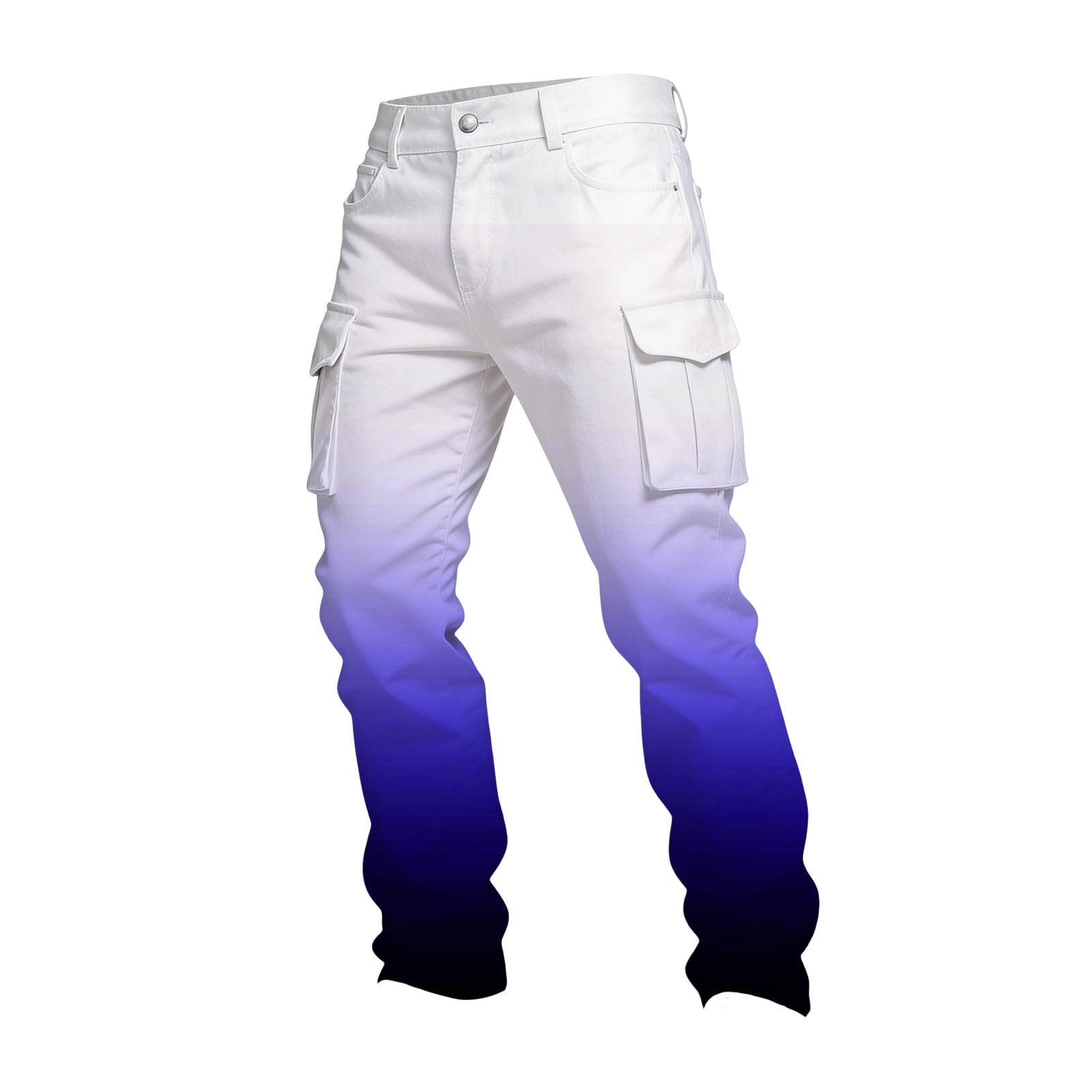 Casual Pants for Men Men's Gradient Color Cargo Pants with Multi Pocket ...