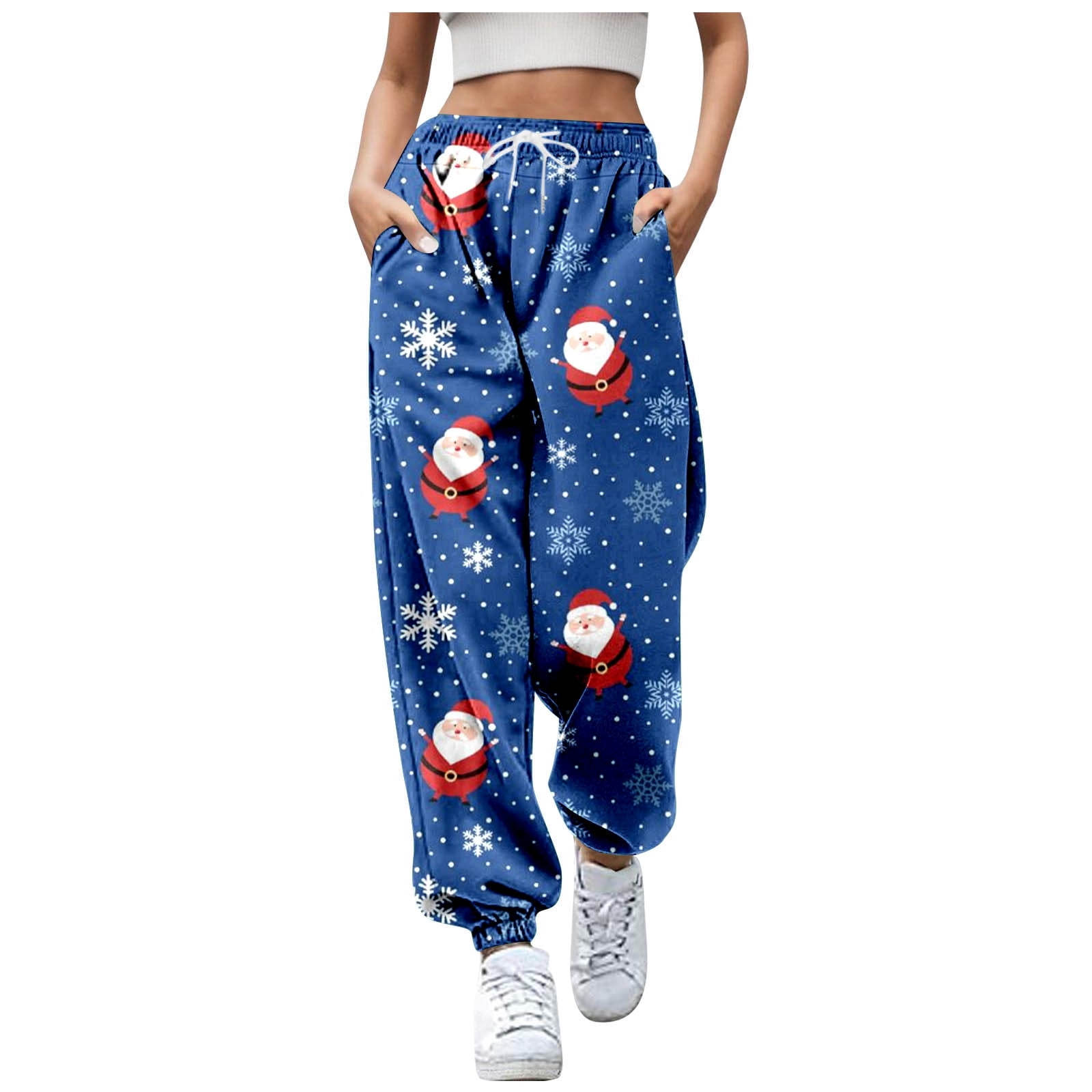 Casual Pants for Women Comfortable Christmas0Print Slacks Leg0Bound ...