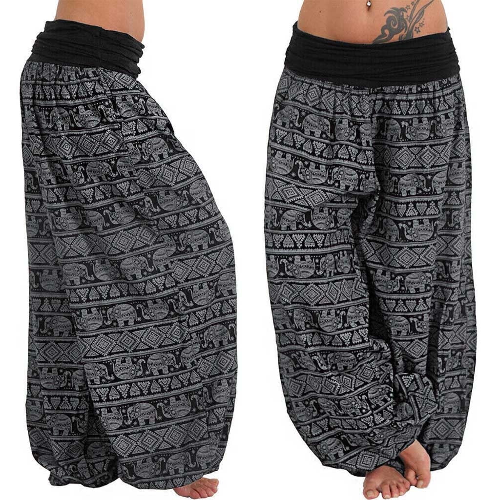 Casual Pants for Women Digital Printed Wide Leg Loose Trousers Slacks ...