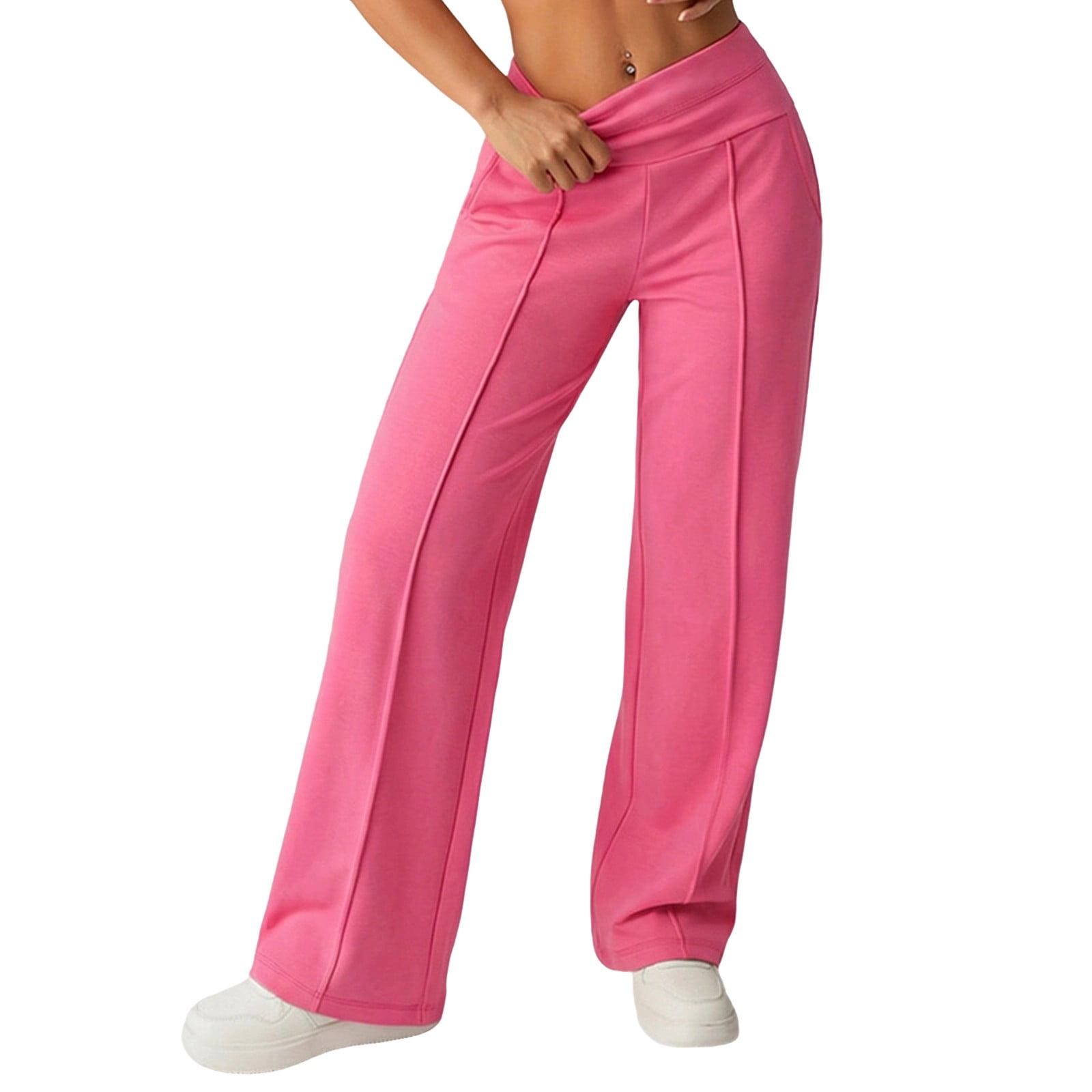 Casual Pants for Women High Waisted Wide Leg Flowy Joggers for Outdoor ...