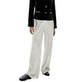 Casual Pants for Women Pure Color Sequin Slim Casual Straight Leg ...