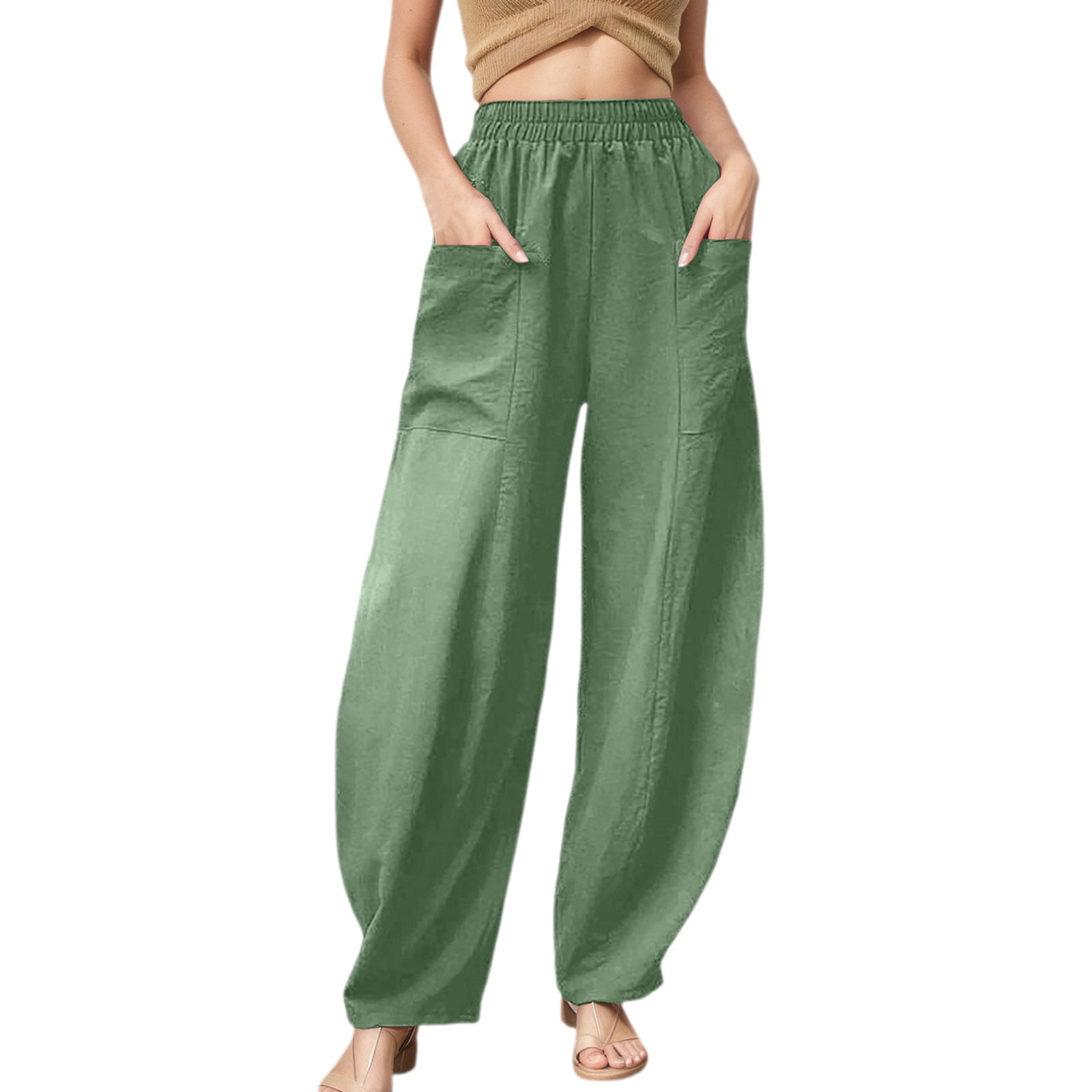 Casual Pants for Women Solid Color Casual Trousers With Pocket Simple ...