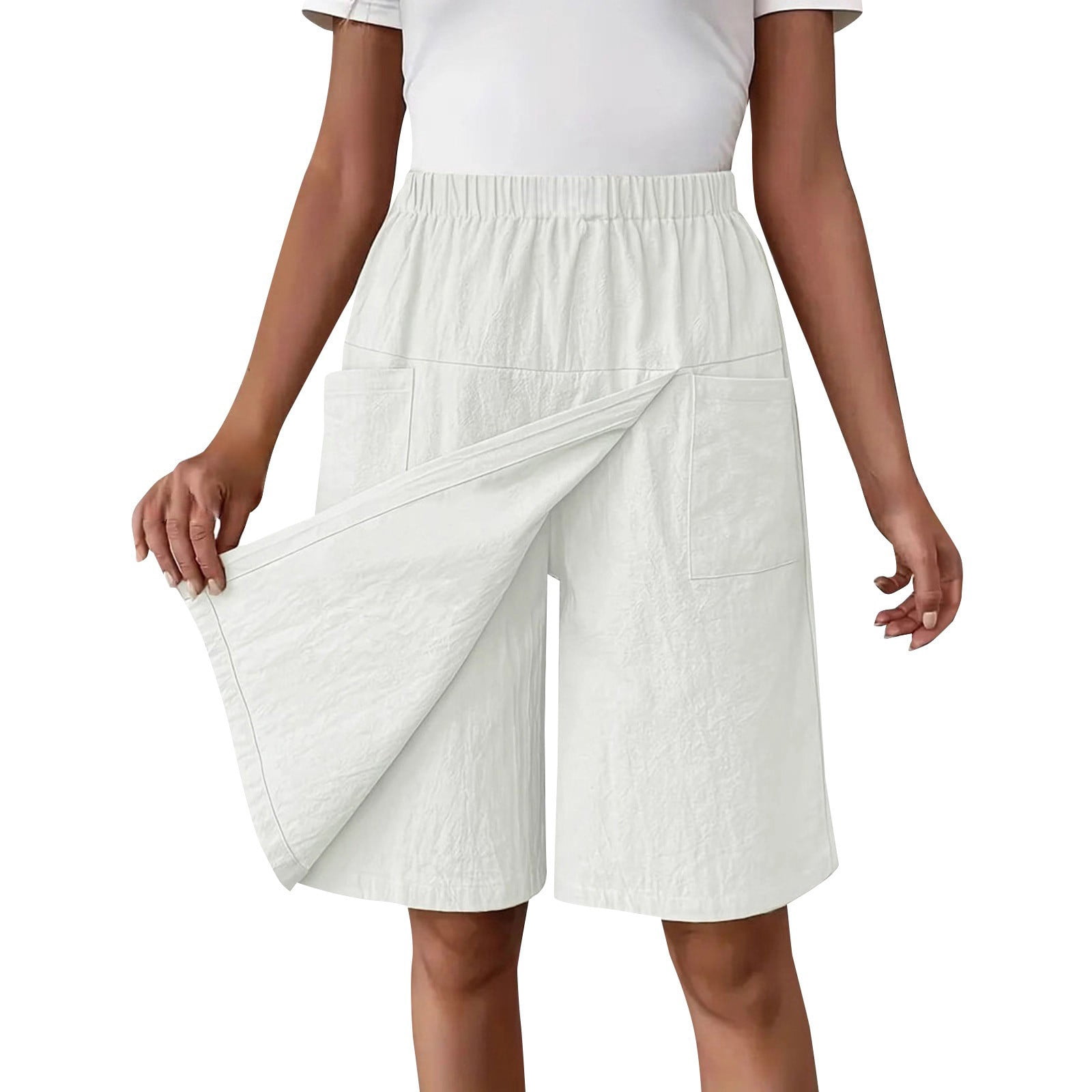 Casual Pants for Women Spring Summer Single Tone Five Pocket Casual ...