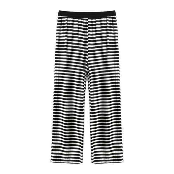 Casual Pants for Women Stripe Pattern Extra Wide Casual Trousers Loose ...