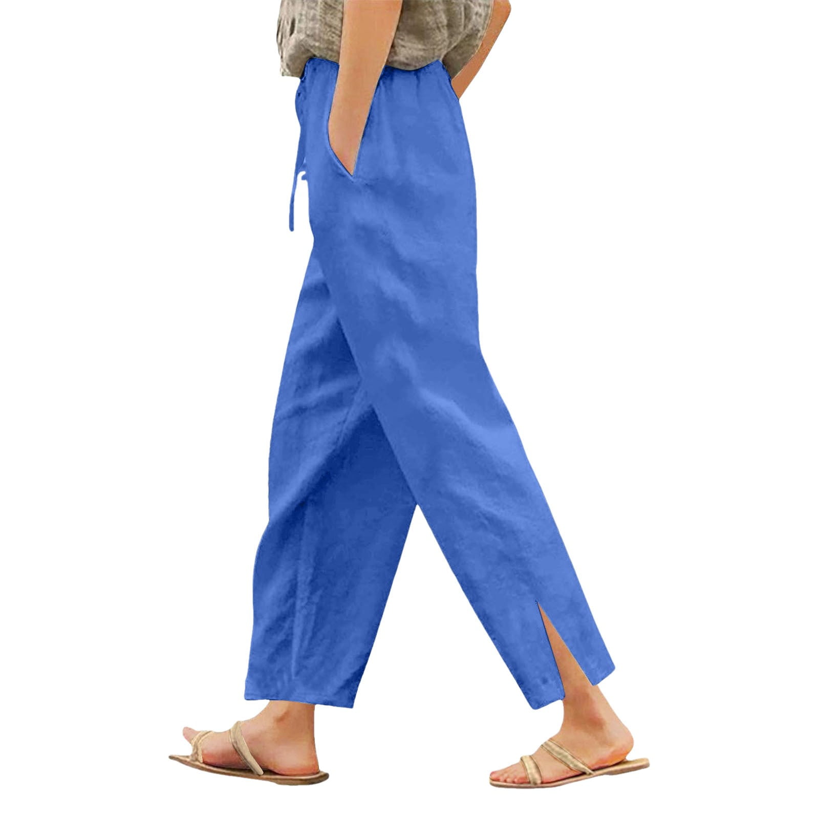 Casual Pants for Women Womens Capris Women's Casual High Split Hem ...