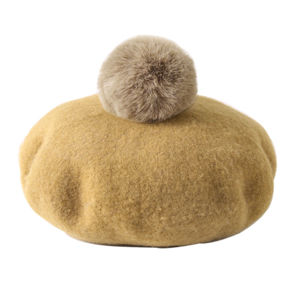 Casual Parent-Child Hat pompom Octagonal Hat Pumpkin Hat Mom Warm ...