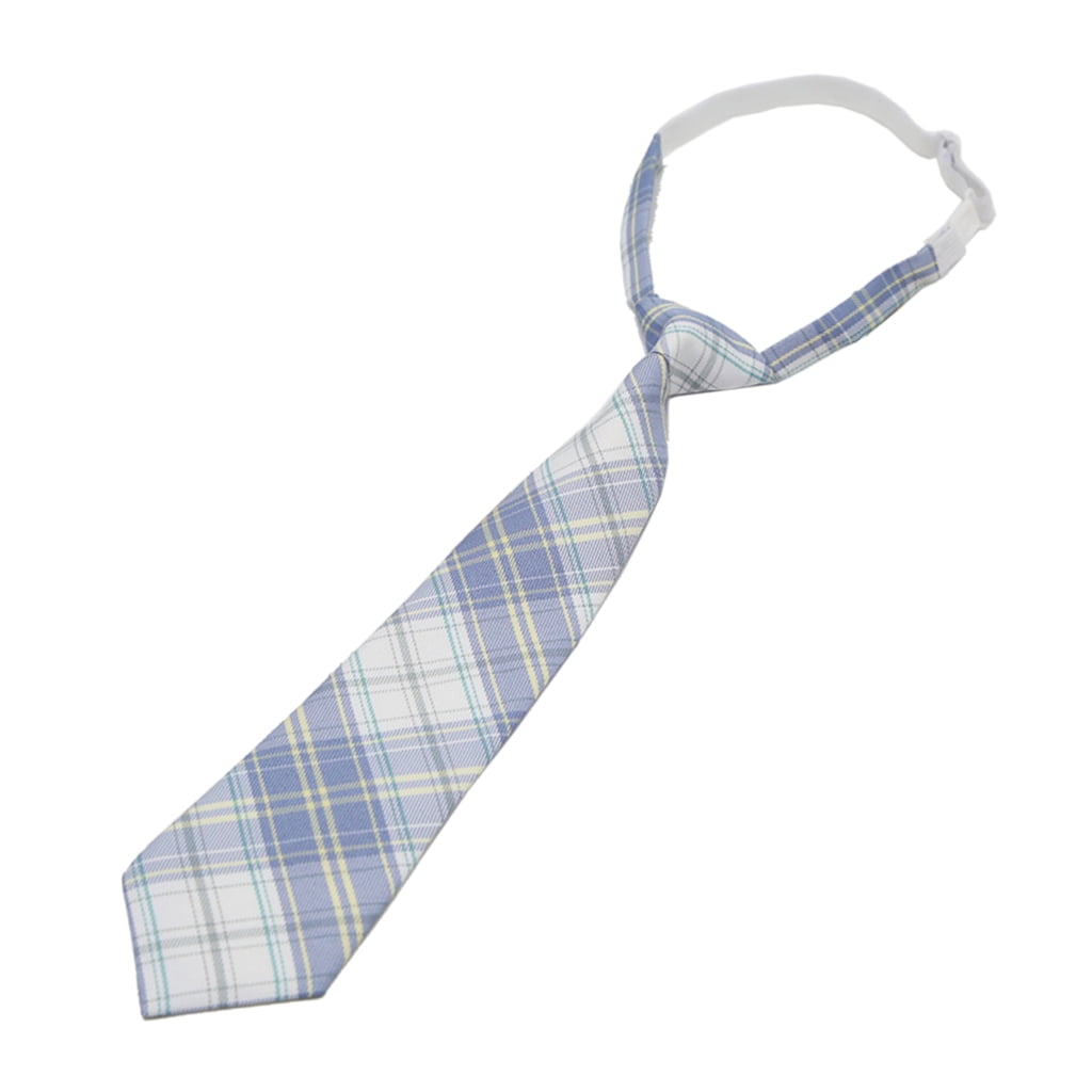 Casual Plaid Necktie for Boy Girl Cute Slim Lazy JK Ties Uniform School ...