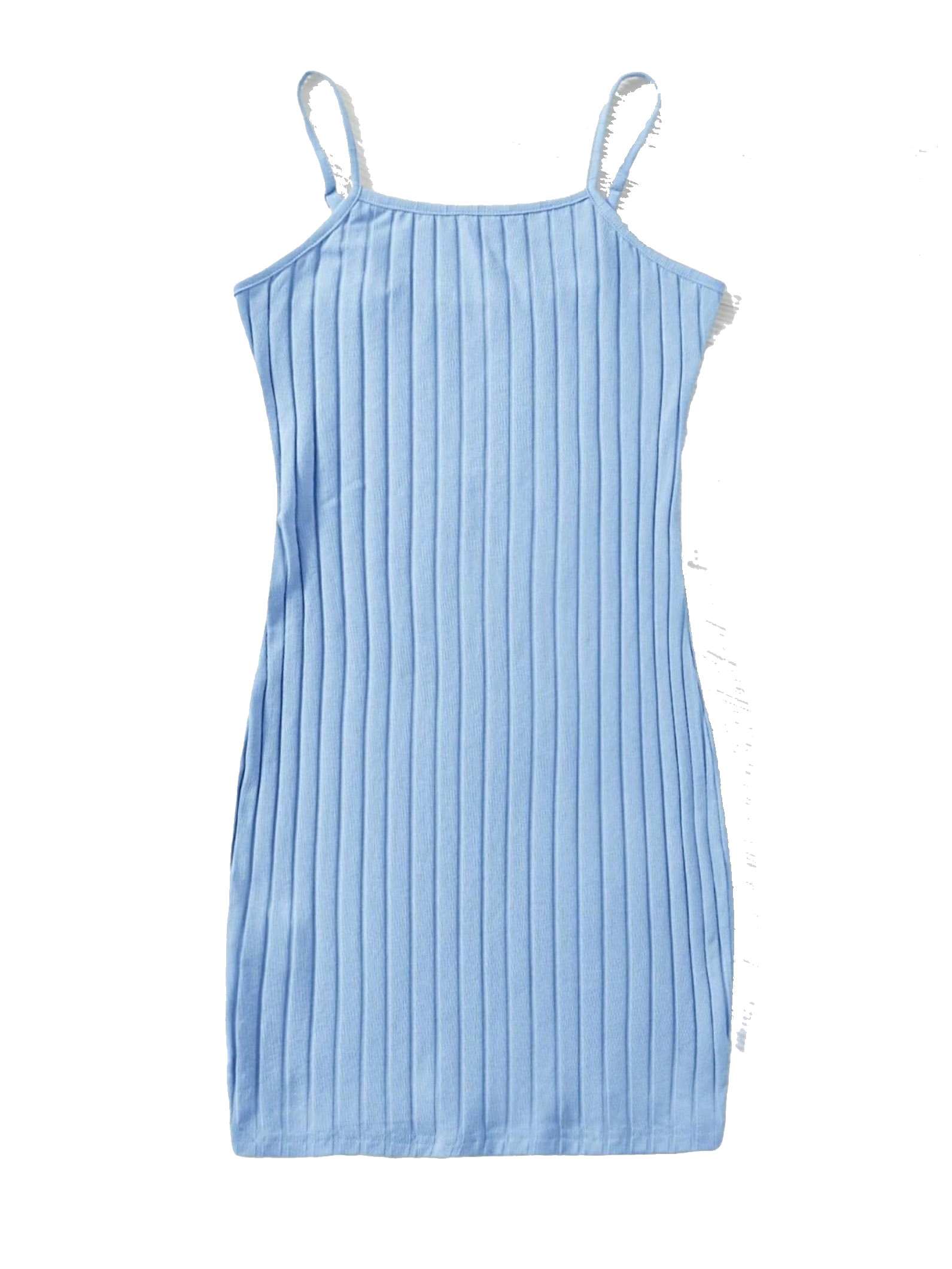 Casual Plain Cami Spaghetti Strap Baby Blue Women Dresses - Walmart.com