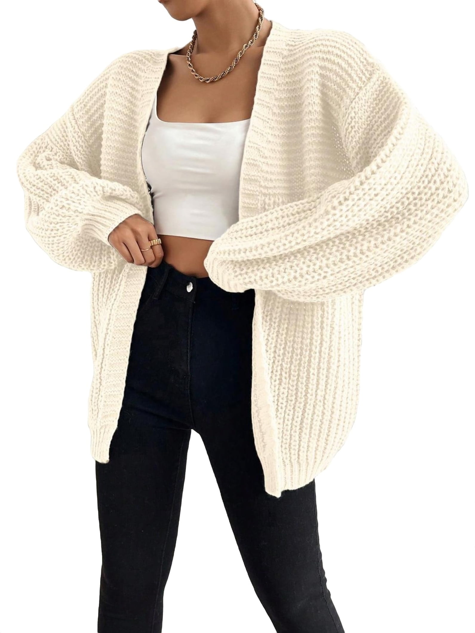 Casual Plain Long Sleeve Apricot Women Cardigans (Women's) - Walmart.com