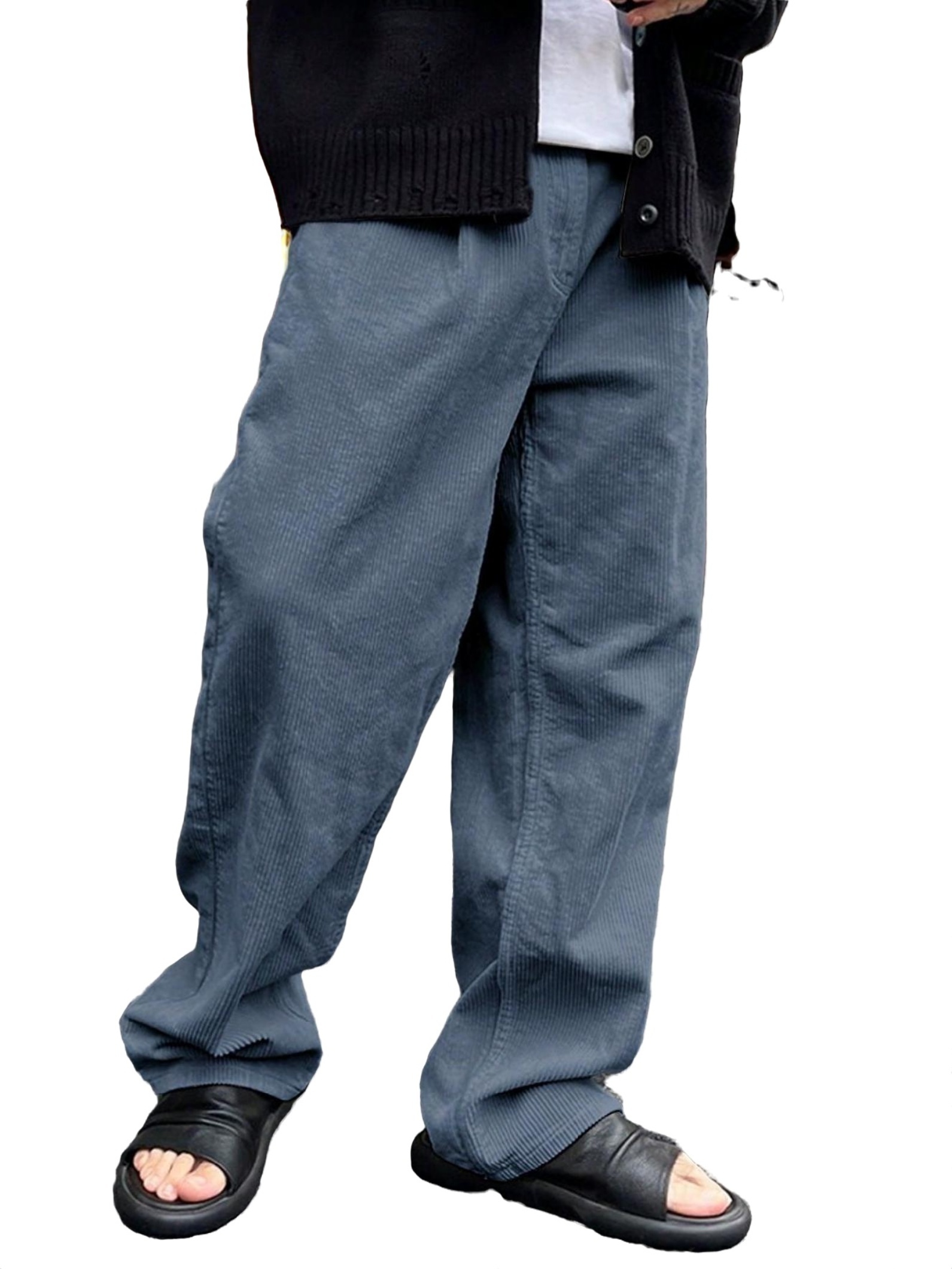 Casual Plain Wide Leg Dusty Blue Men Pants (Men's) - Walmart.com