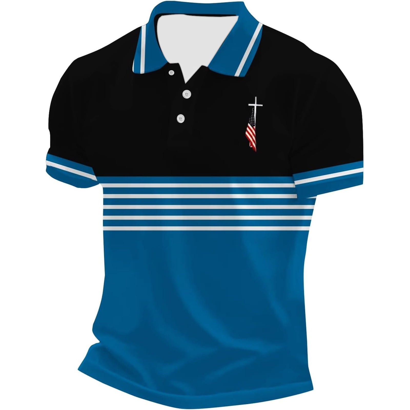 Casual Polos Button Down Short Sleeve Polo Shirts for Men with Pocket ...