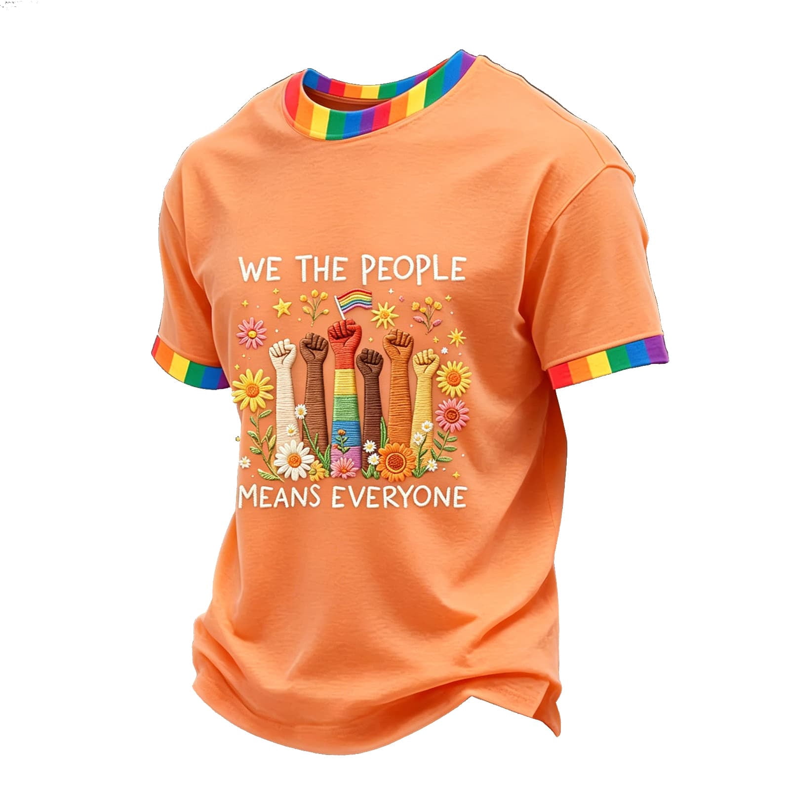 Casual Pride Shirt Men Rainbow Flag Printed Short Sleeve Outdoor Street ...