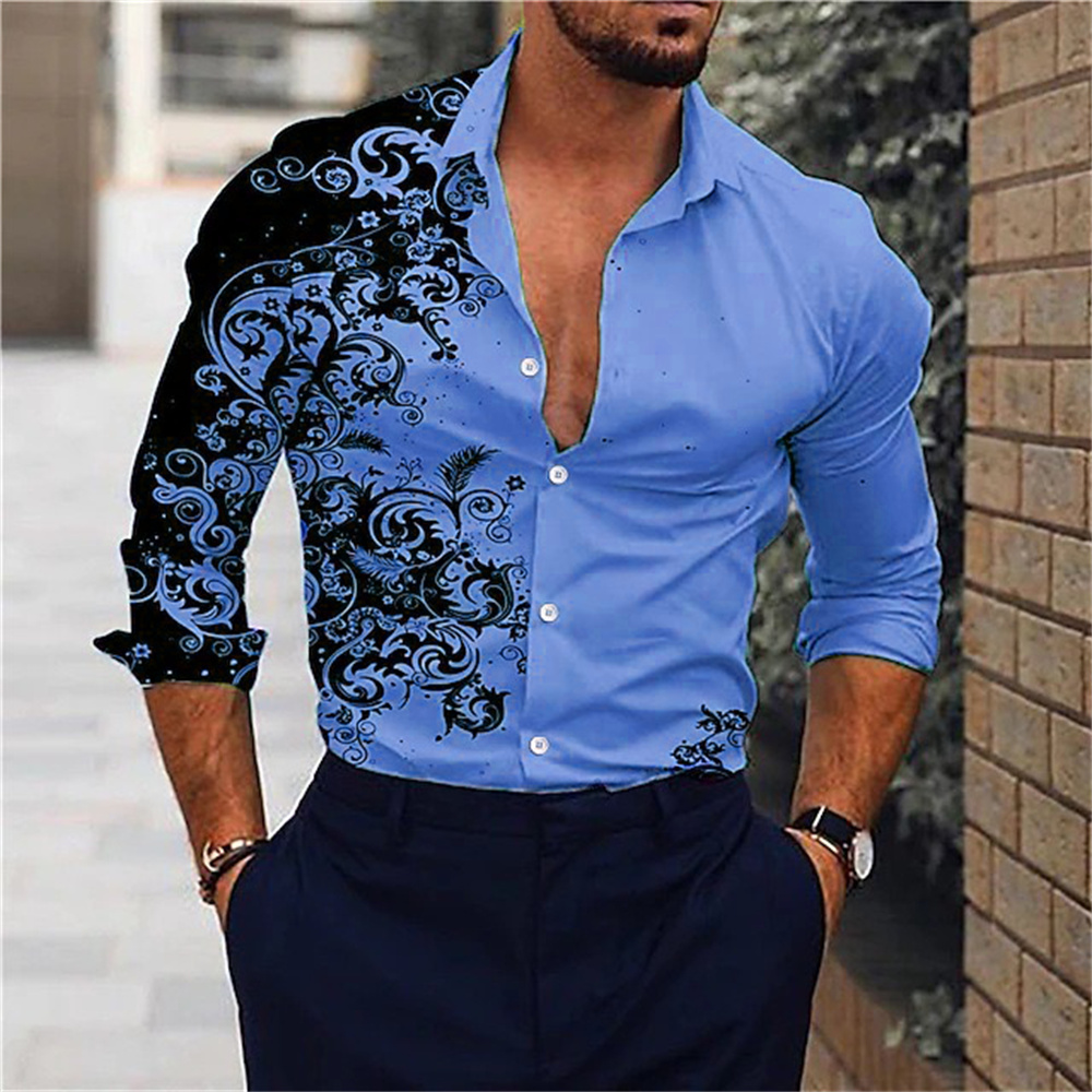 Casual Printed Shirt for Men Comfortable Fabric Business Shirt ...