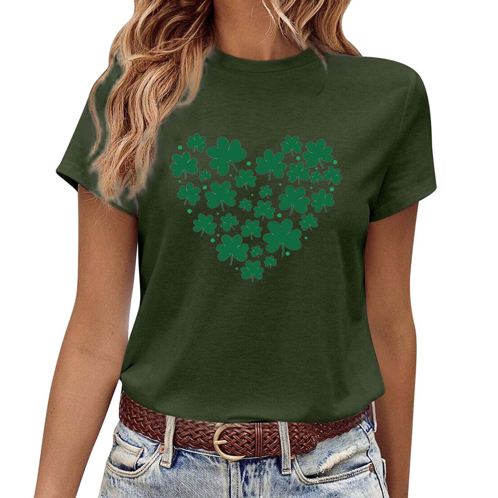 Casual Pullover for Women St. Patrick'S Day Crew Neck Short Sleeve ...