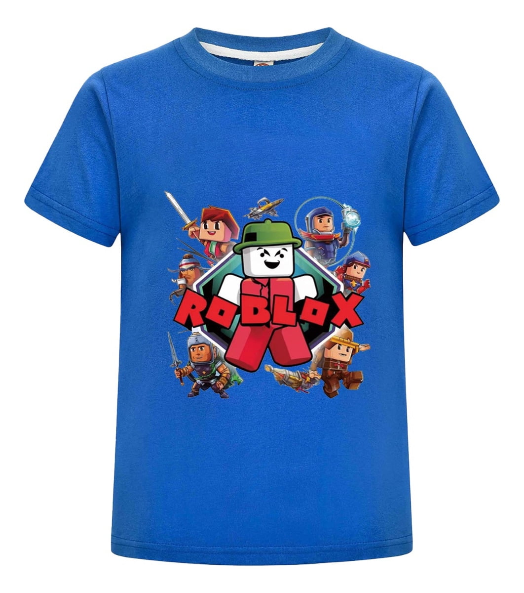 Casual Roblox Kids T-Shirt for Boys Girls Cartoon Blox Print Cotton ...