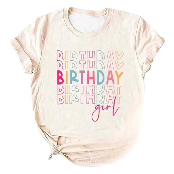 Casual Round Neck Letter Print Women's Short Sleeve T Shirt for ...