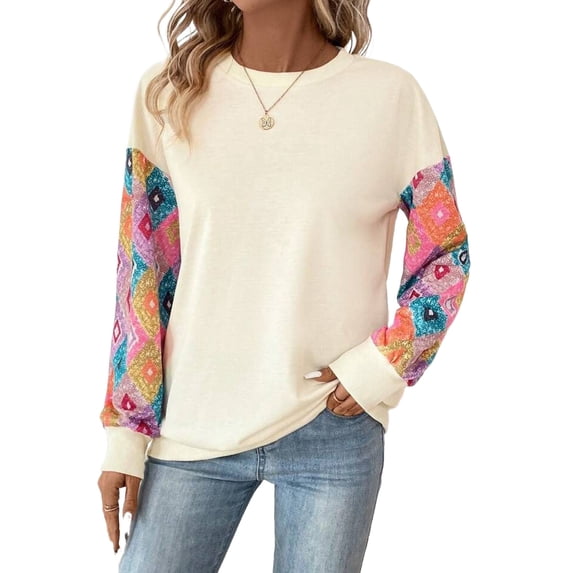 Casual Round Neck Pullover: Flattering Patchwork Design for Every ...