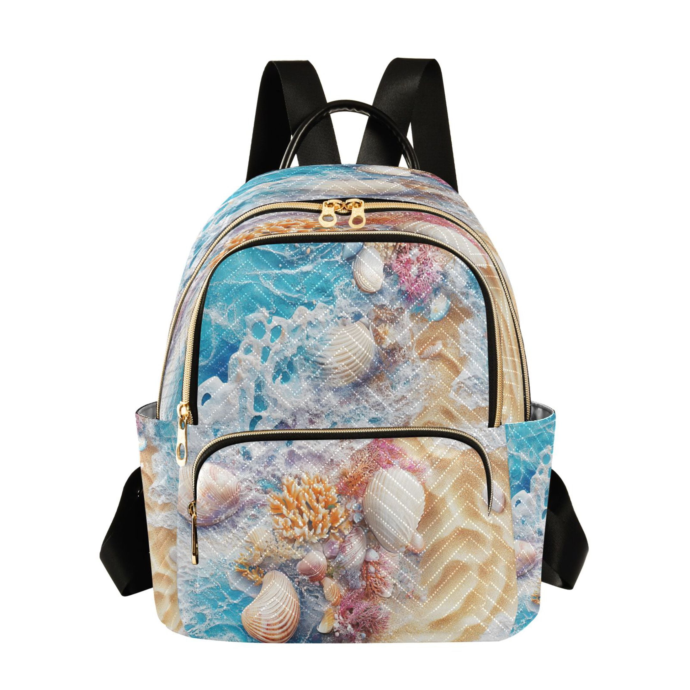 Casual Seashells Beach Art Backpack for School,College and Travel ...