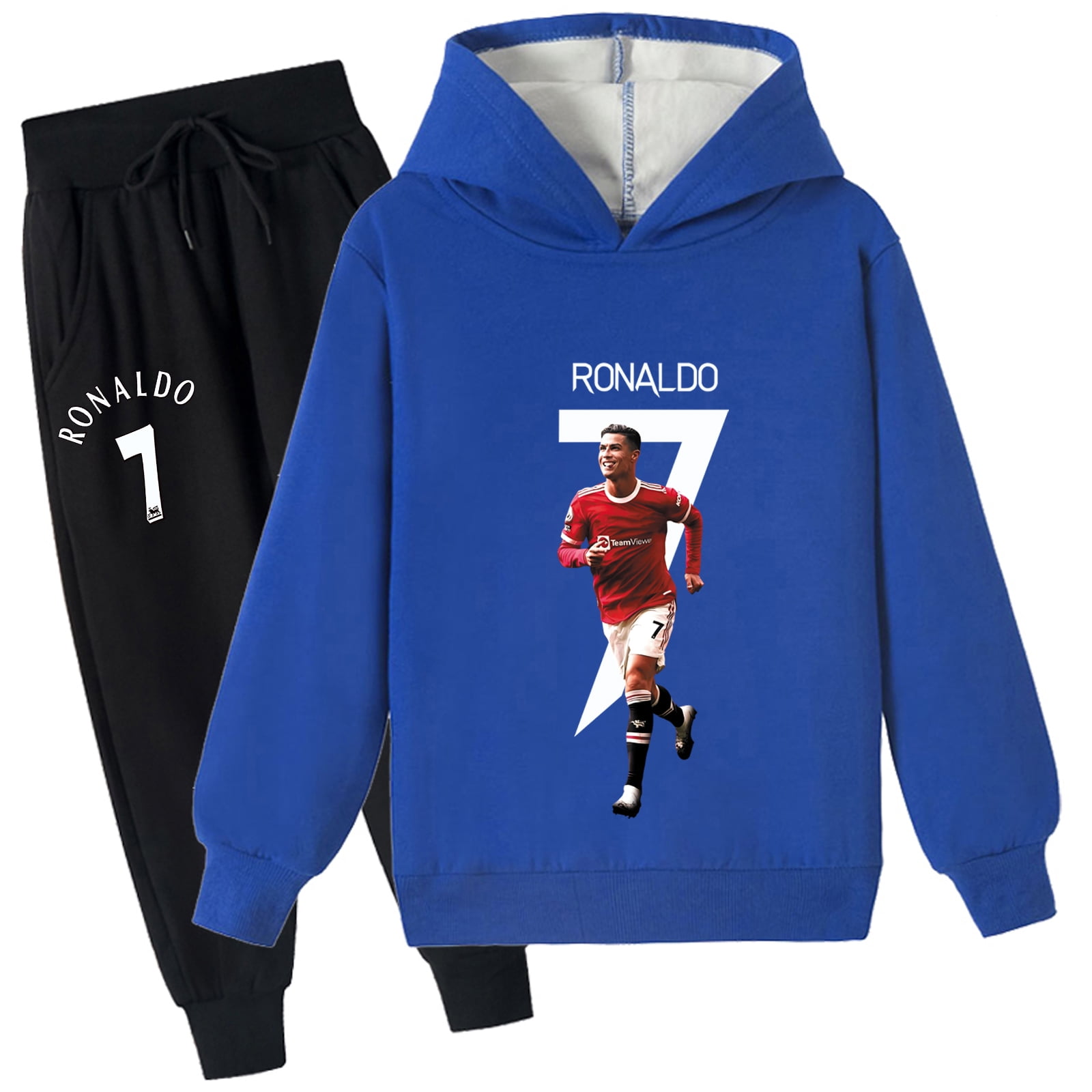 Casual Set Cristiano Ronaldo Fleece Hoodie & Pants fits Winter Students ...