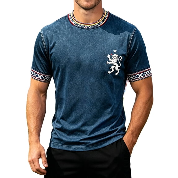 Casual Shirts for Mens England Team Graphic Print Round Neck Short ...