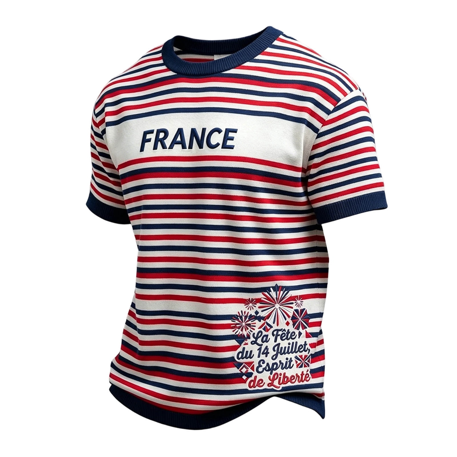 Casual Shirts for Mens National Day Festive France Theme Soft Crewneck ...