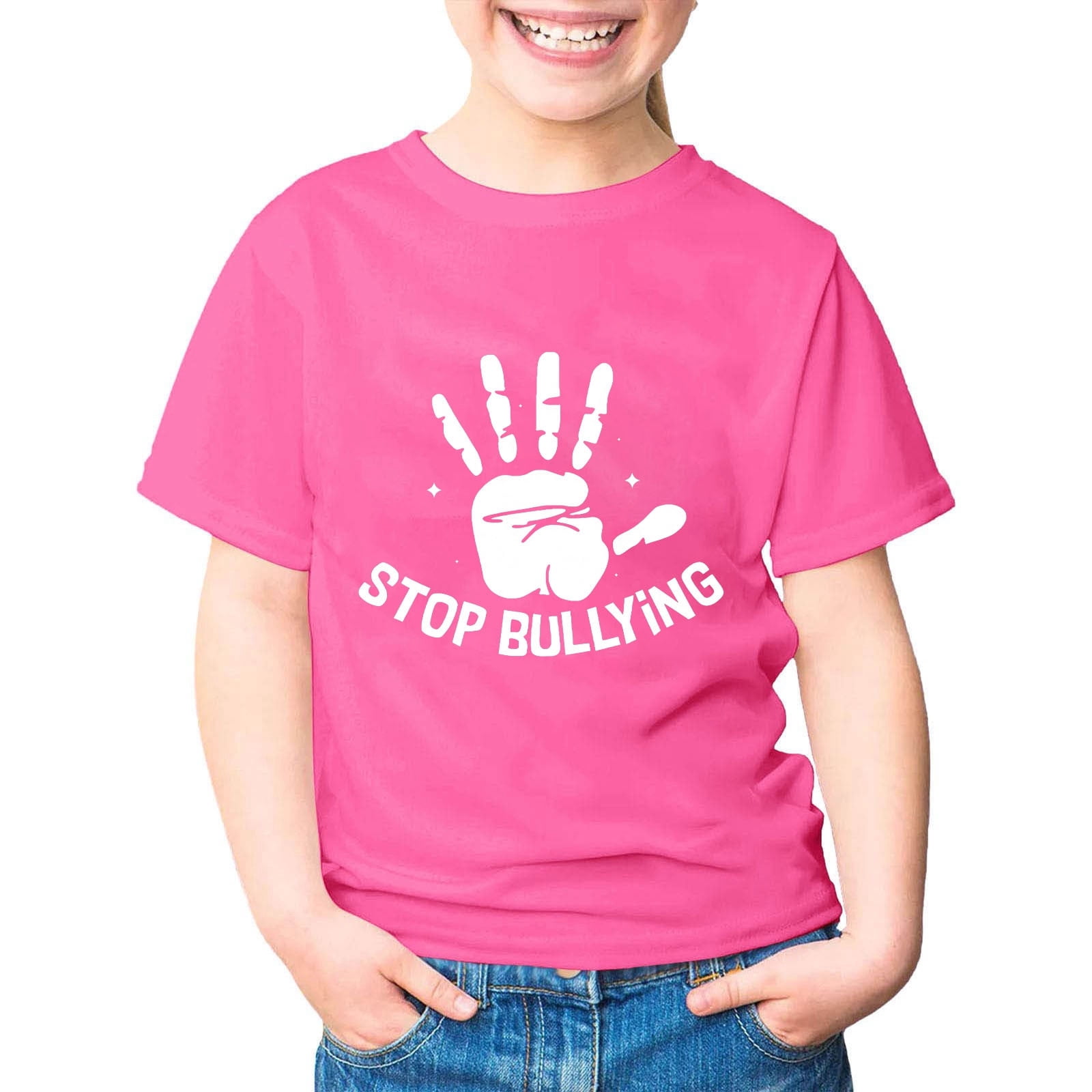 Casual Shirts for Tween Girls Kindness Day Short Sleeve Round Neck ...