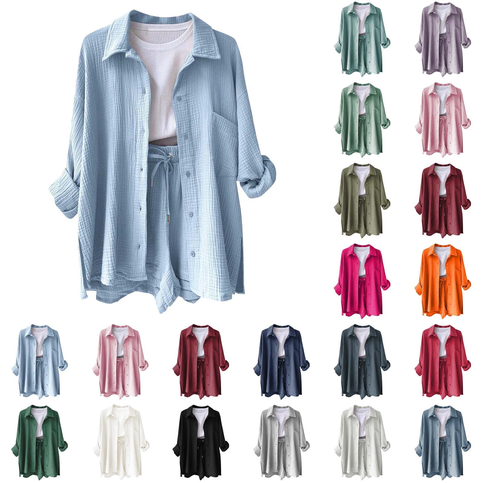 Casual Shirts for Women Long Sleeve Button Down Blouses Spring 2026 ...