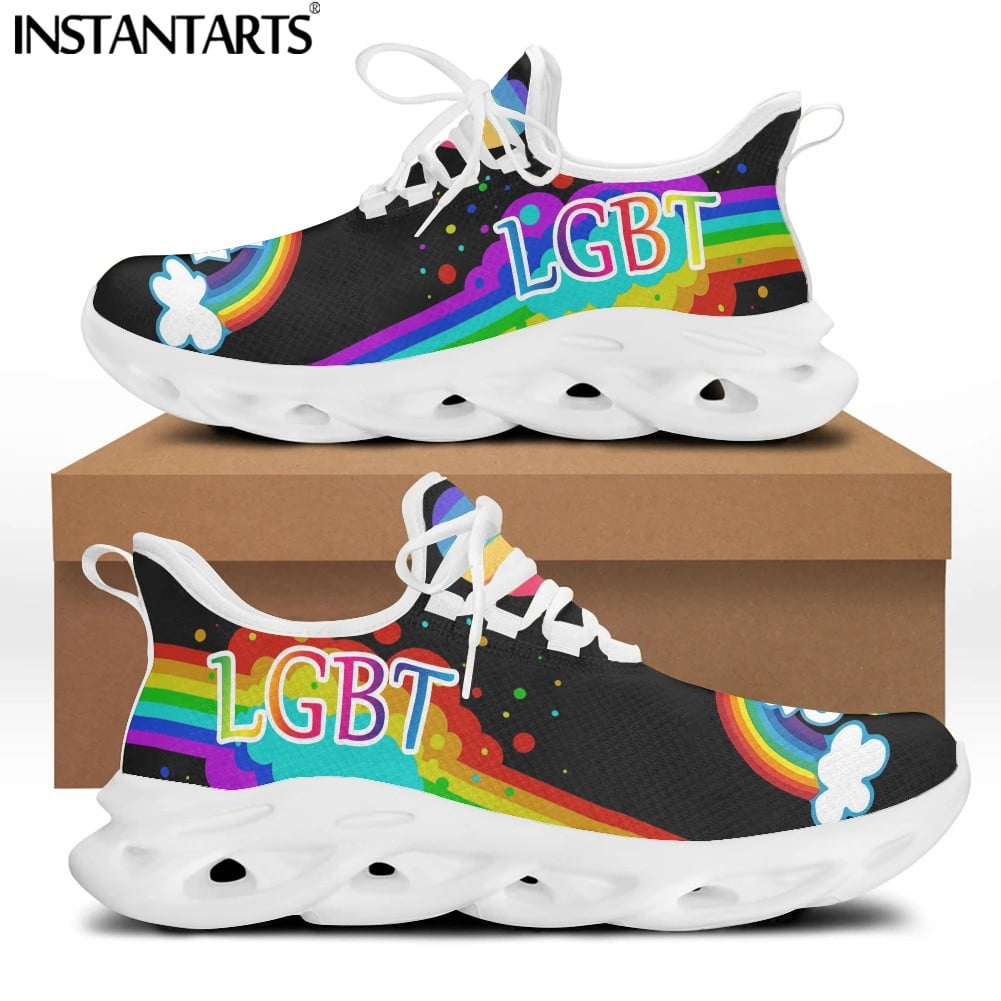 Casual Shoes for Women Brand Design LGBT Friends Flag Print Flats ...