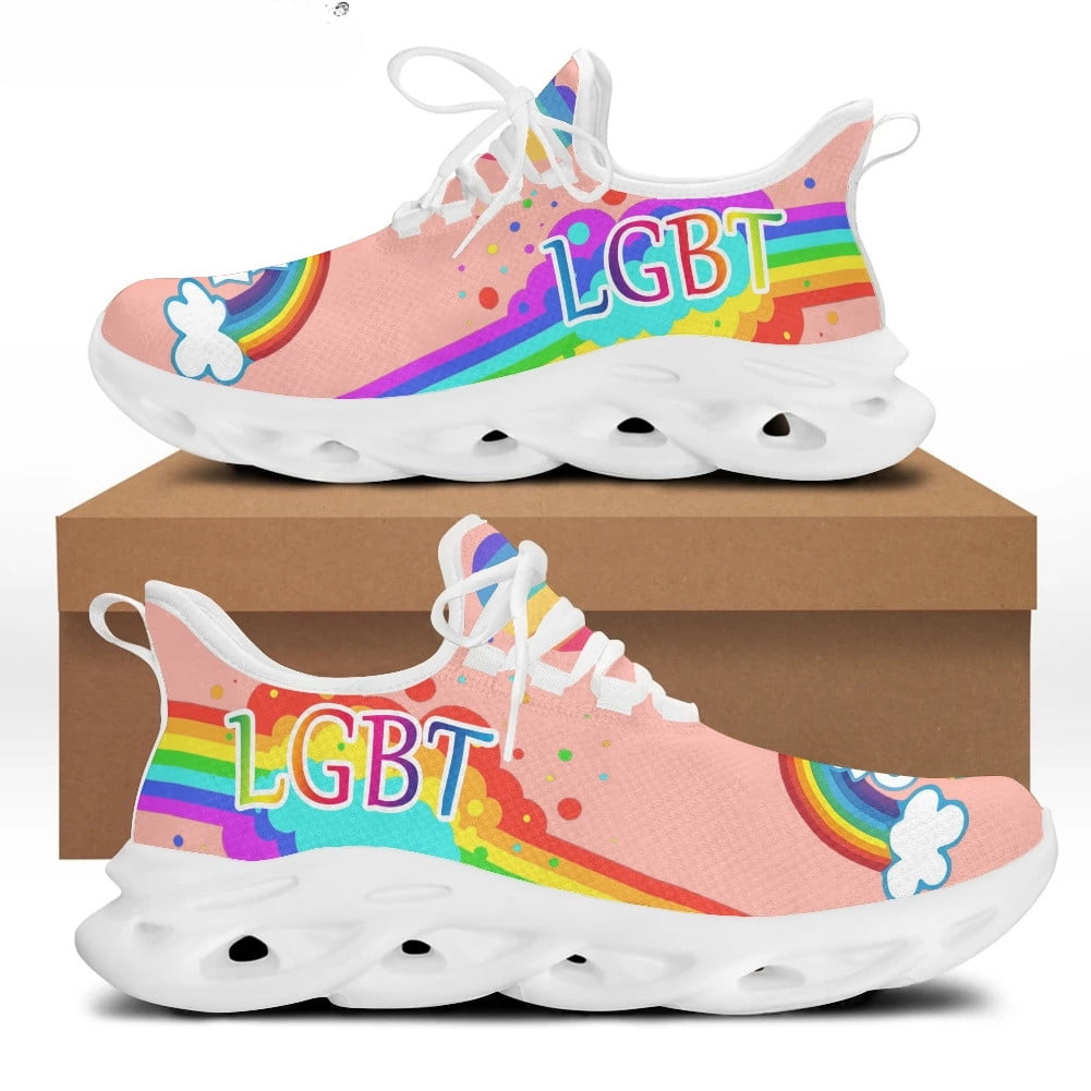 Casual Shoes for Women Brand Design LGBT Friends Flag Print Flats ...