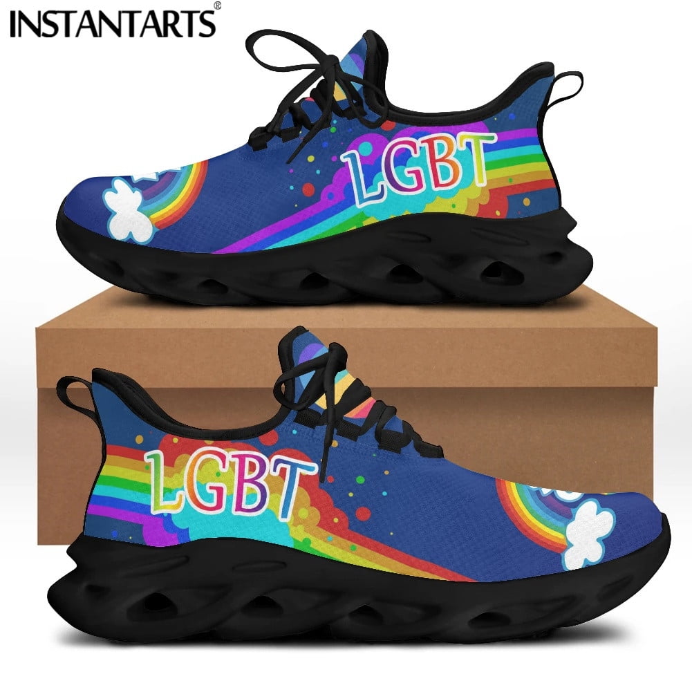 Casual Shoes for Women LGBT Friends Flag Print Flats Sneakers for Men ...