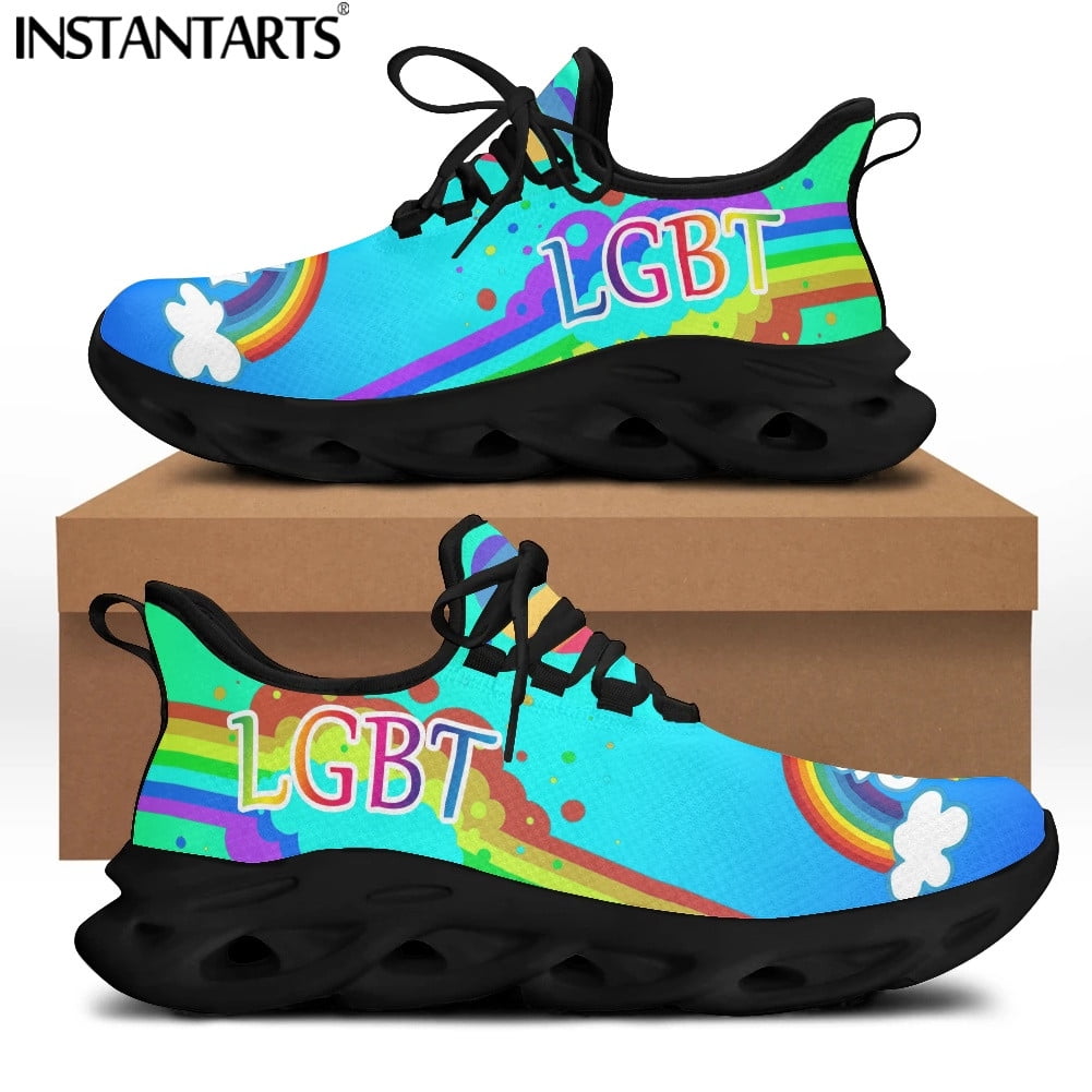 Casual Shoes for Women LGBT Friends Flag Print Flats Sneakers for Men ...
