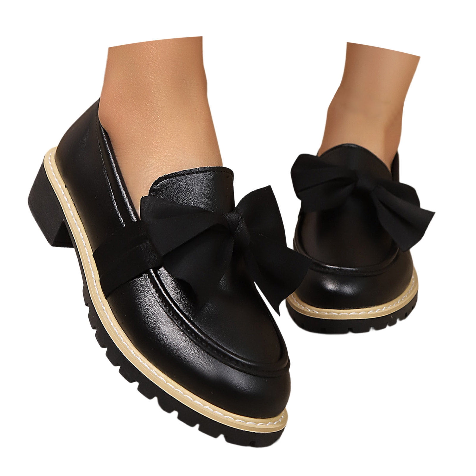 Casual Shoes for Womens Shoes Versatile Lofty Sole Loafers With Classic ...