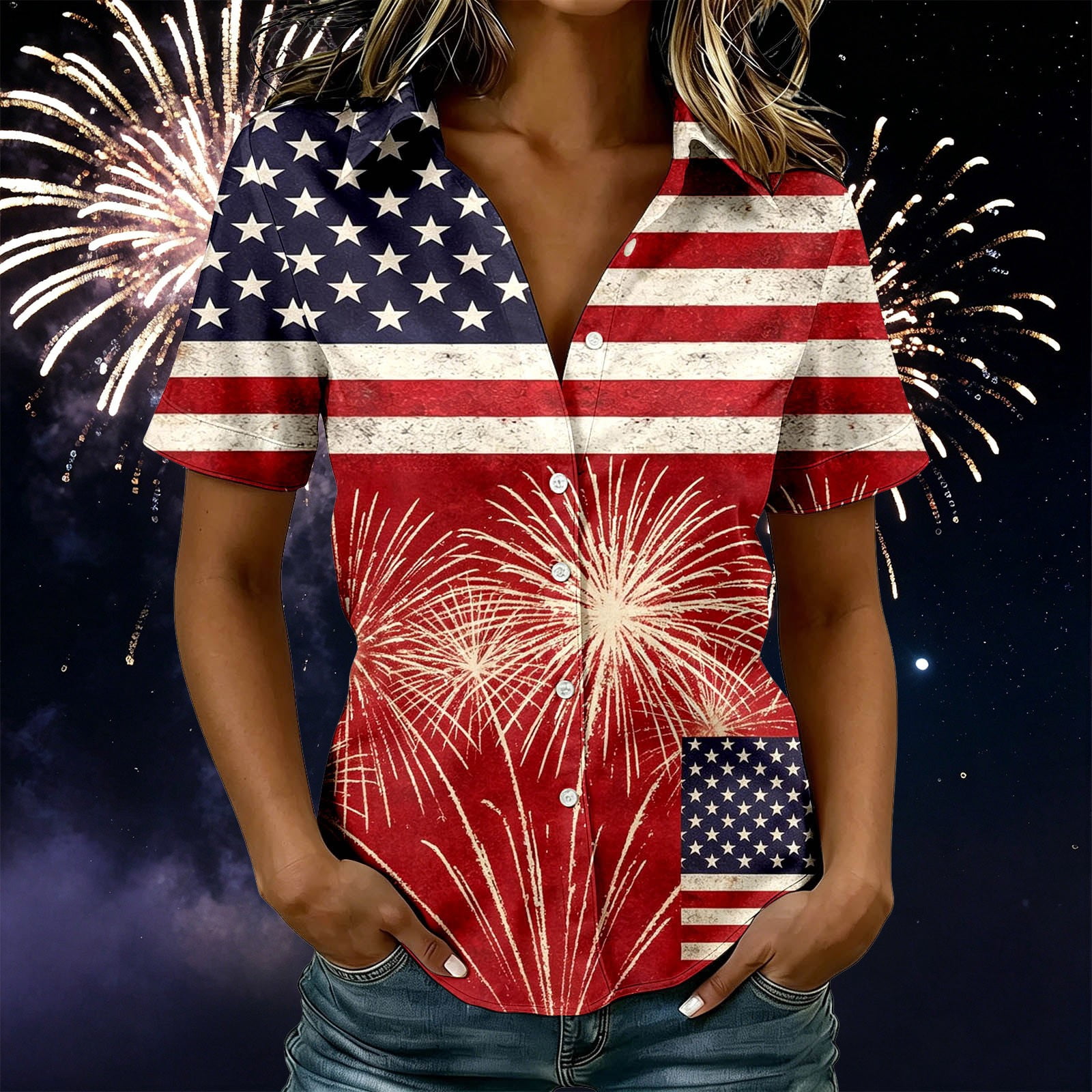 Casual Short Sleeve Printed Shirt for Seasonal Celebrations and ...