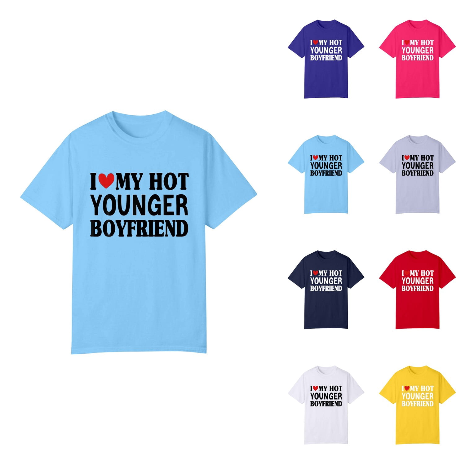 Casual Short Sleeve Round Neck Graphic T-Shirt – I Love My Super Hot ...