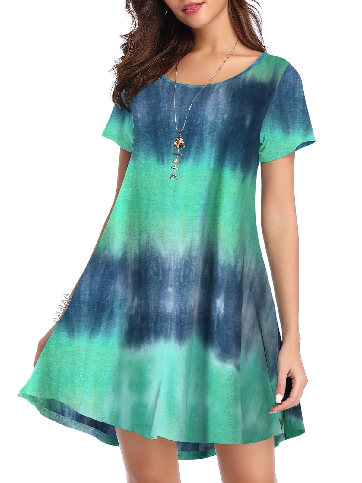 Casual Short Sleeve T Shirt Dresses for Women, CRAYNER Flowy Summer ...