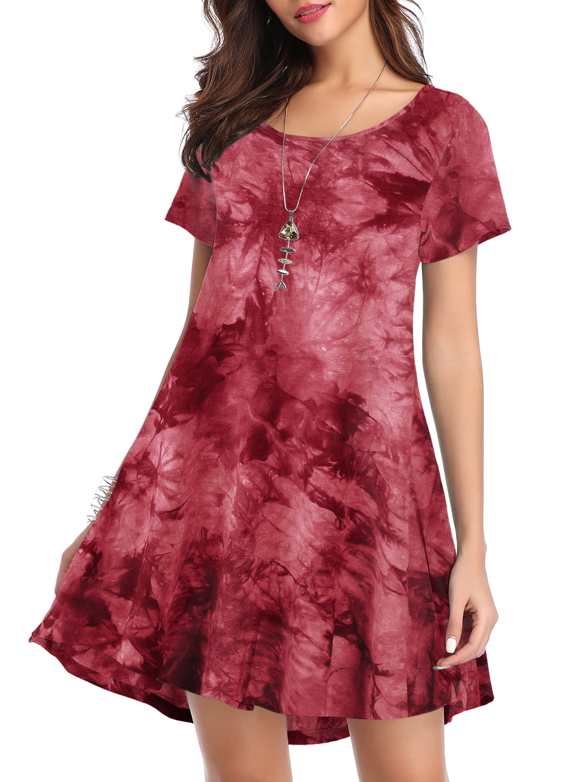 Casual Short Sleeve T Shirt Dresses for Women, CRAYNER Flowy Summer ...