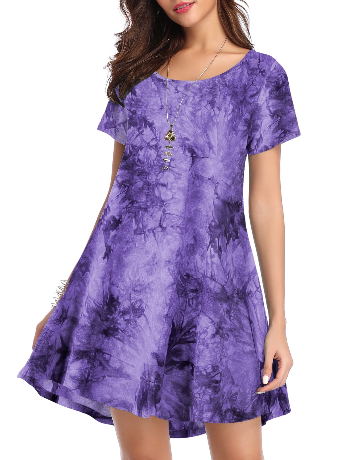 Casual Short Sleeve T Shirt Dresses for Women, CRAYNER Flowy Summer ...