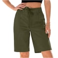 Casual Shorts For Women Drawstring Pocketed Solid Weekend Casual Clean ...