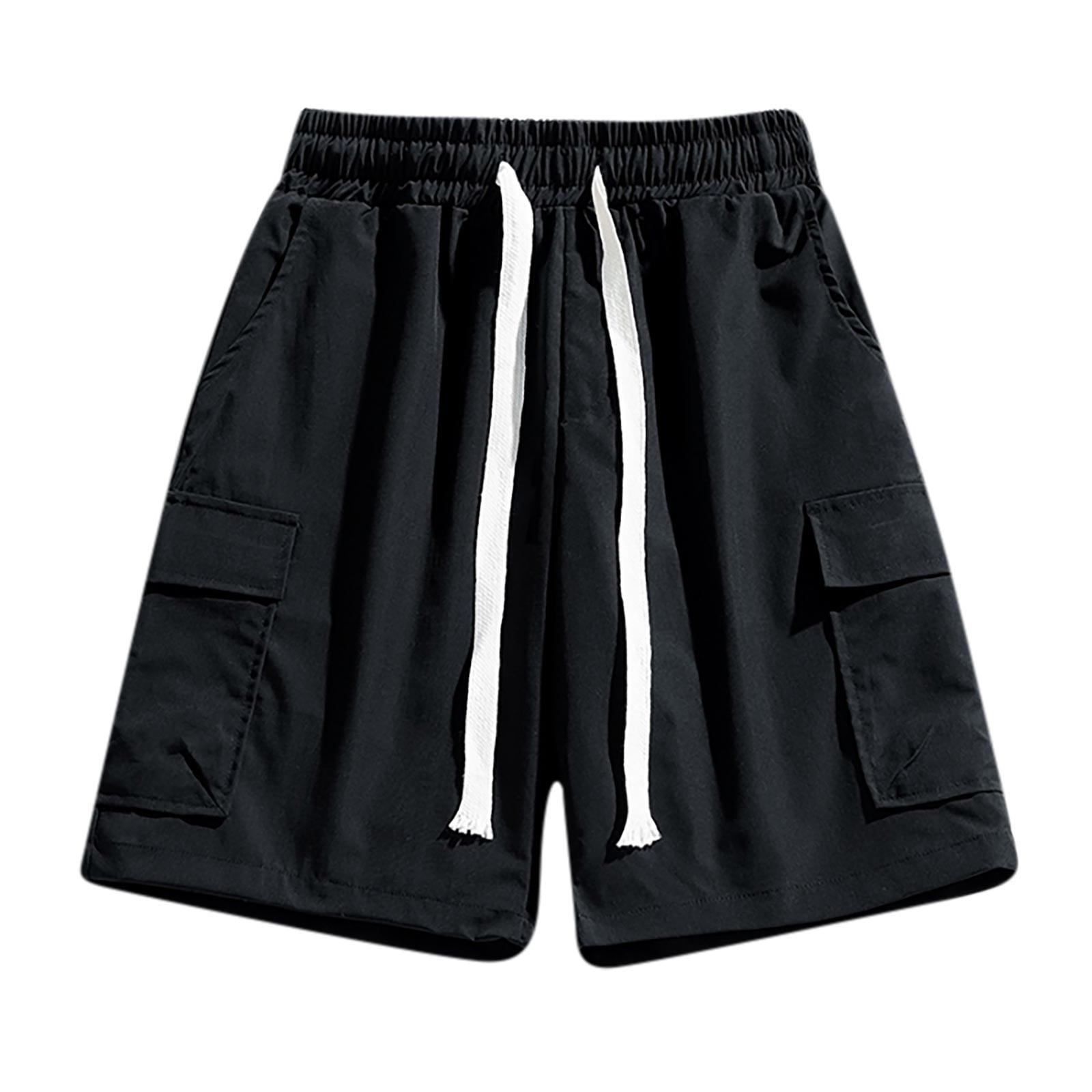 Casual Shorts Men 3 Pack Hip Hop Shorts for Men Elastic Waist Cargo ...