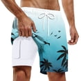 Casual Shorts for Men Men's Coconut Tree Tropical Board Shorts Dual ...